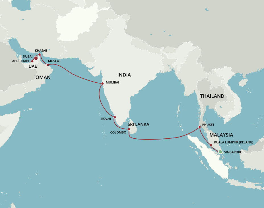 Ancient Spice Routes - Oceania (16 Night Cruise from Singapore to Dubai)