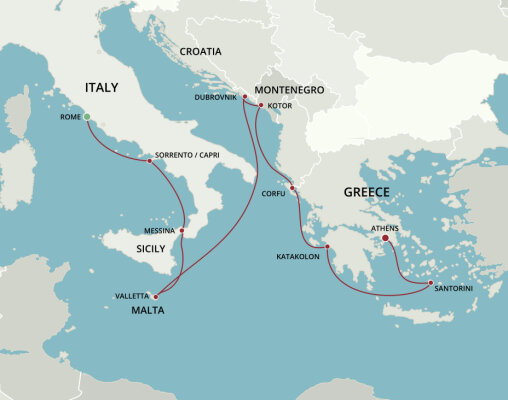 Cruises from Rome to Athens - 2025-2028 Seasons