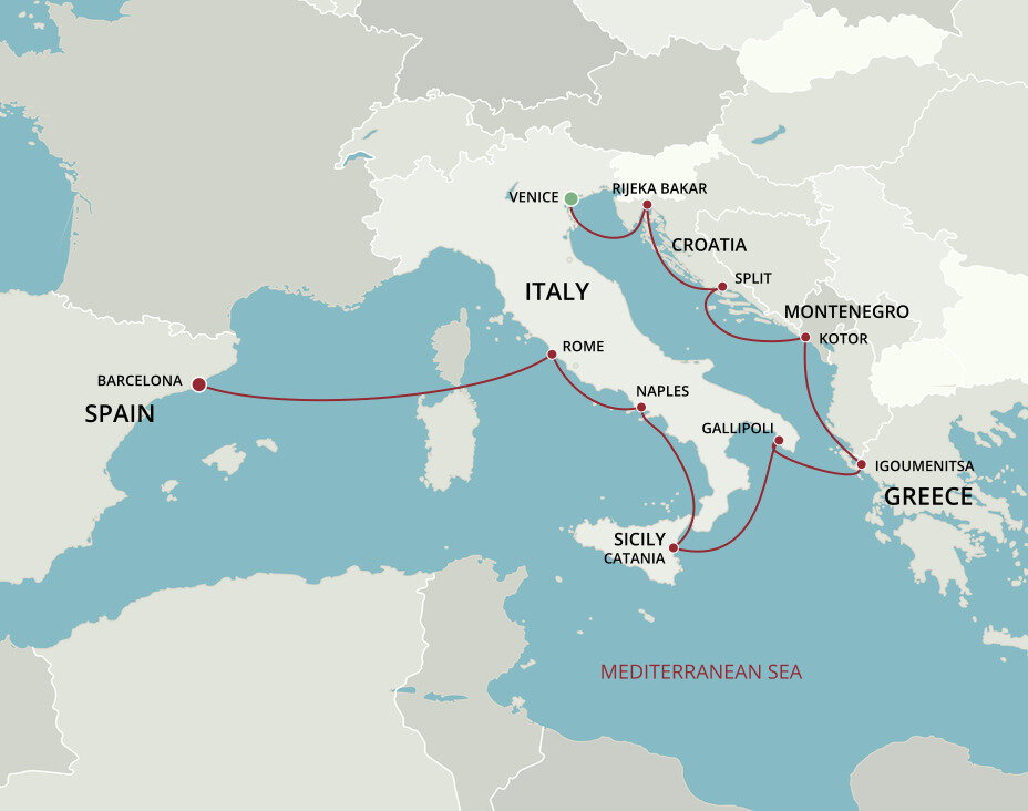Southern European Gems - Oceania (10 Night Cruise from Venice to Barcelona)