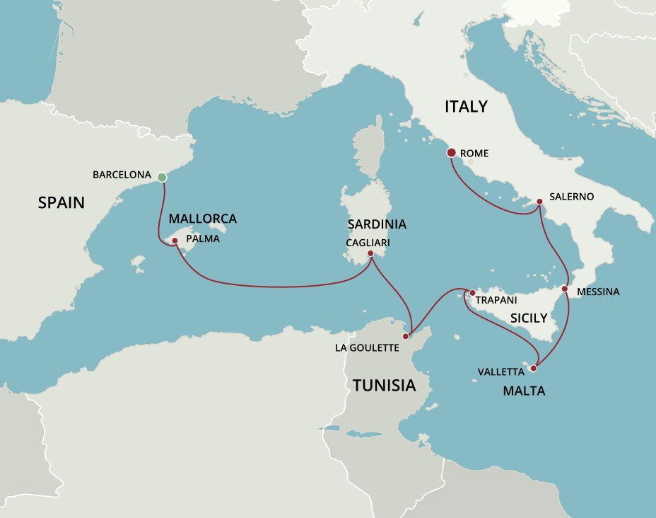 Seaside Splendor - Oceania (9 Night Cruise from Barcelona to Rome)