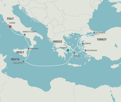 Cruises from Athens to Rome - 2022, 2023 & 2024 Seasons