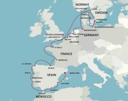Cruises from England to Spain - 2023 & 2024 Seasons