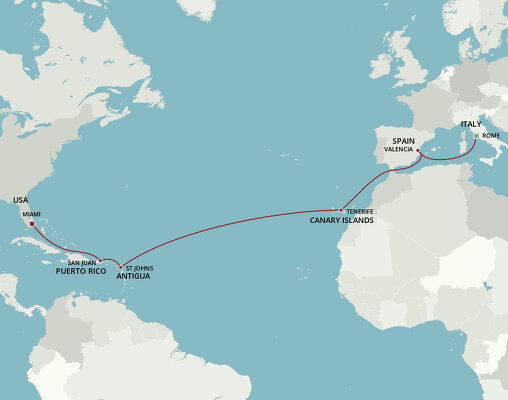 Cruises from Rome to Miami - 2023-2025 Seasons