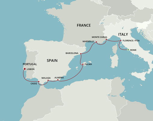Cruises from Rome to Lisbon - 2024 & 2025 Seasons