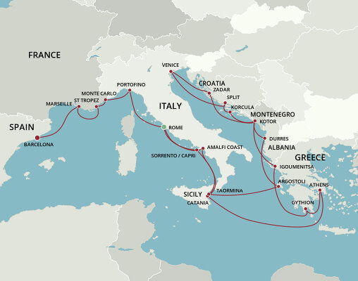 Cruises from Rome to Barcelona - 2023-2025 Seasons