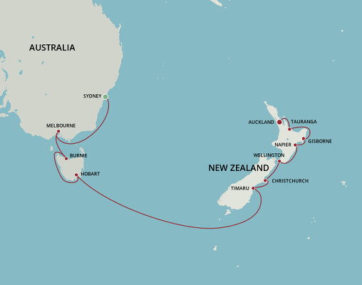 Cruises from Australia to New Zealand - 2024-2027 Seasons