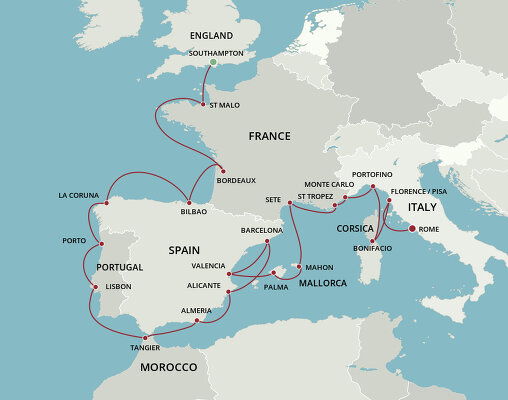 Cruises from London to Rome - 2023-2025 Seasons