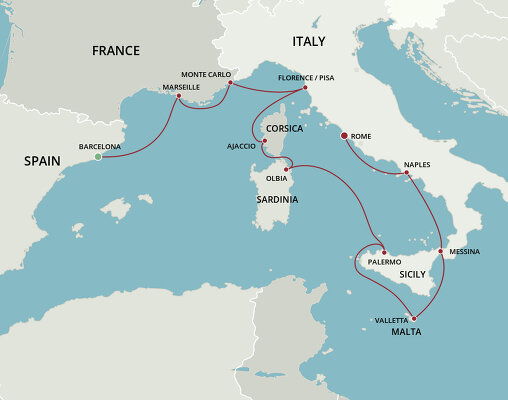 Cruises from Barcelona to Rome - 2023-2025 Seasons