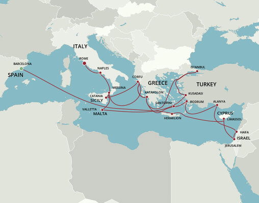 Cruises from Barcelona to Rome - 2023-2025 Seasons