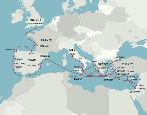 Cruises from London to Rome - 2023-2025 Seasons