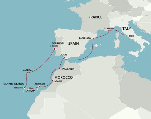 Cruises from Rome to Lisbon - 2024 & 2025 Seasons
