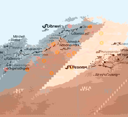 Tours from Darwin to Broome - 2025 & 2026 Seasons