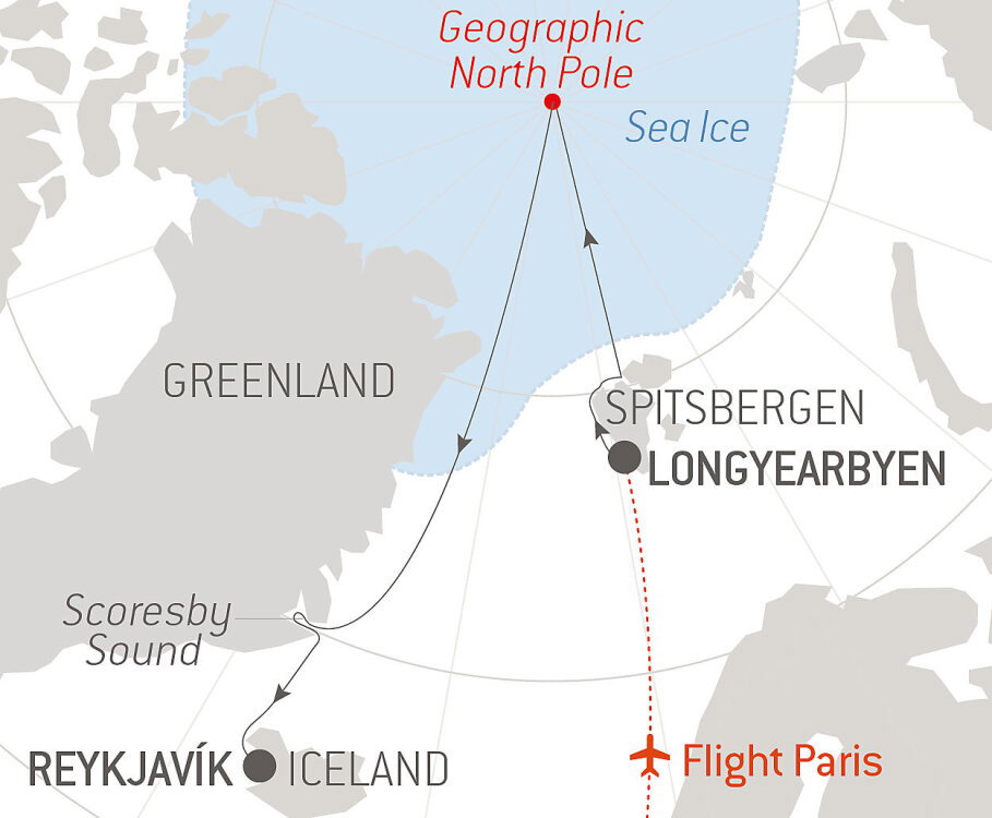 The Geographic North Pole & Scoresby Sound - Ponant (16 Night Cruise ...