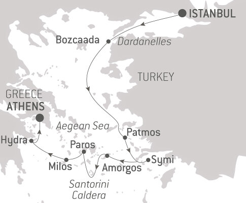 Cruises from Istanbul to Athens - 2025-2028 Seasons