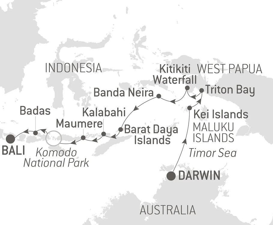Tropical Indonesian Odyssey - Ponant (12 Night Cruise from Darwin to Bali)