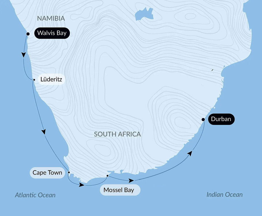 Namibian & South African Coastlines - Ponant (10 Night Cruise from ...