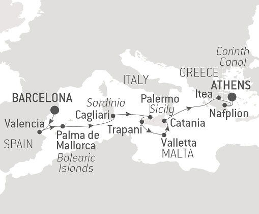 Cruises from Barcelona to Athens | 2021 & 2022 Seasons