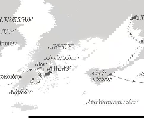 Cruises from Rome to Athens - 2023-2025 Seasons