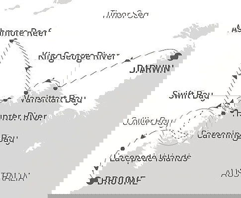 Cruises from Darwin to Broome - 2025-2027 Seasons