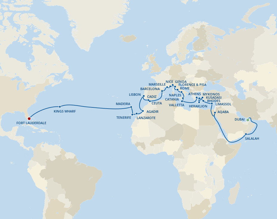 World Cruise Liner - Mediterranean & Transatlantic Crossing - Princess ...