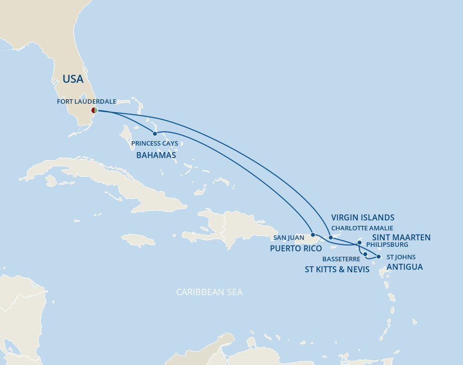 Eastern Caribbean with St. Kitts - Princess (10 Night Roundtrip Cruise ...