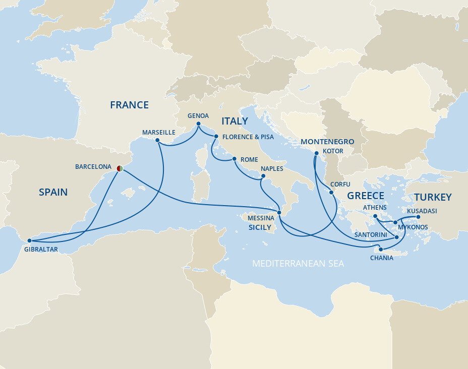 The Best of the Mediterranean - Princess (21 Night Roundtrip cruise ...