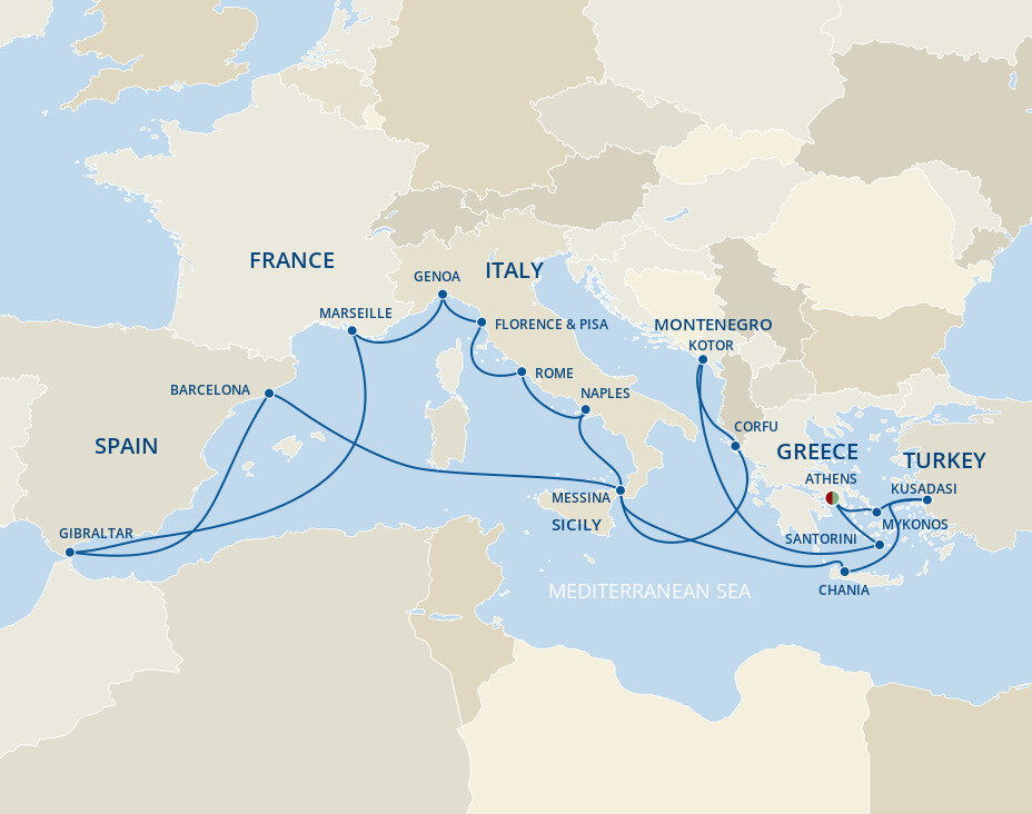 The Best of the Mediterranean - Princess (21 Night Roundtrip Cruise ...