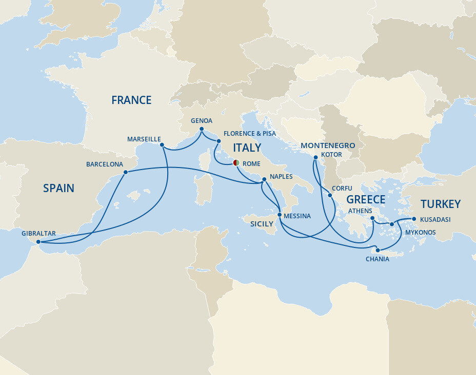The Best of the Mediterranean - Princess (21 Night Roundtrip Cruise ...