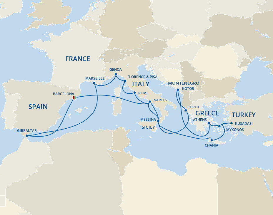The Best of the Mediterranean - Princess (21 Night Roundtrip cruise ...