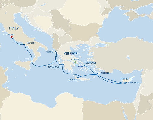 Cruises from Athens to Rome - 2025-2027 Seasons