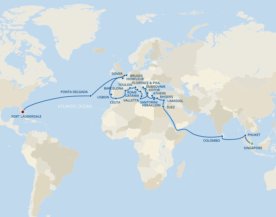 Mediterranean & Trans-Atlantic Crossing - Princess (51 Night Cruise ...