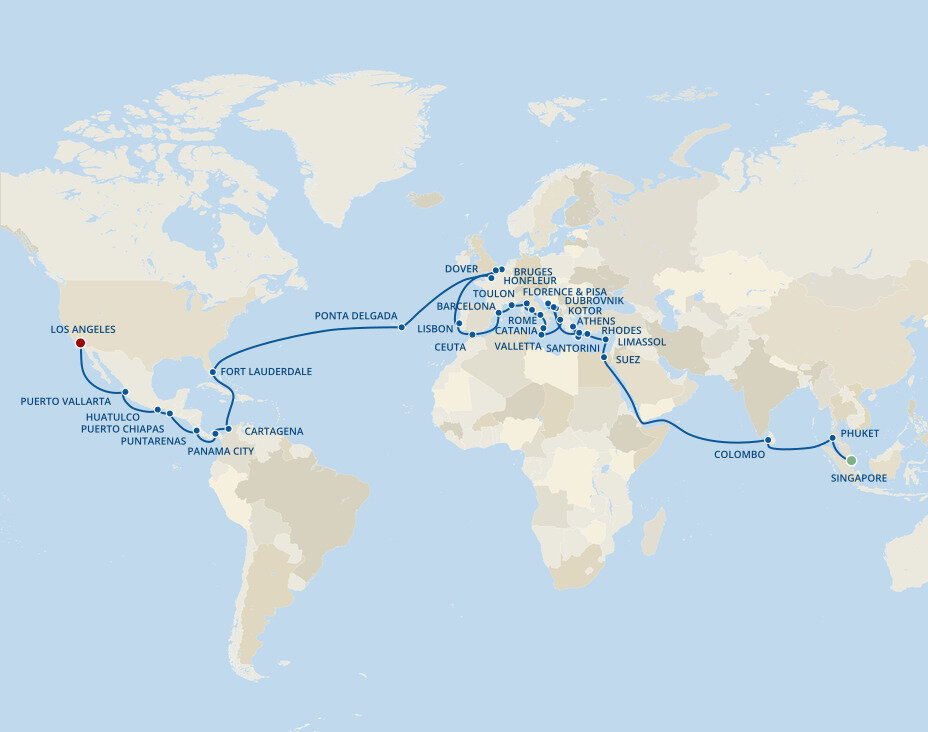 Mediterranean, Trans-Atlantic Crossing & Panama Canal - Princess (67 ...
