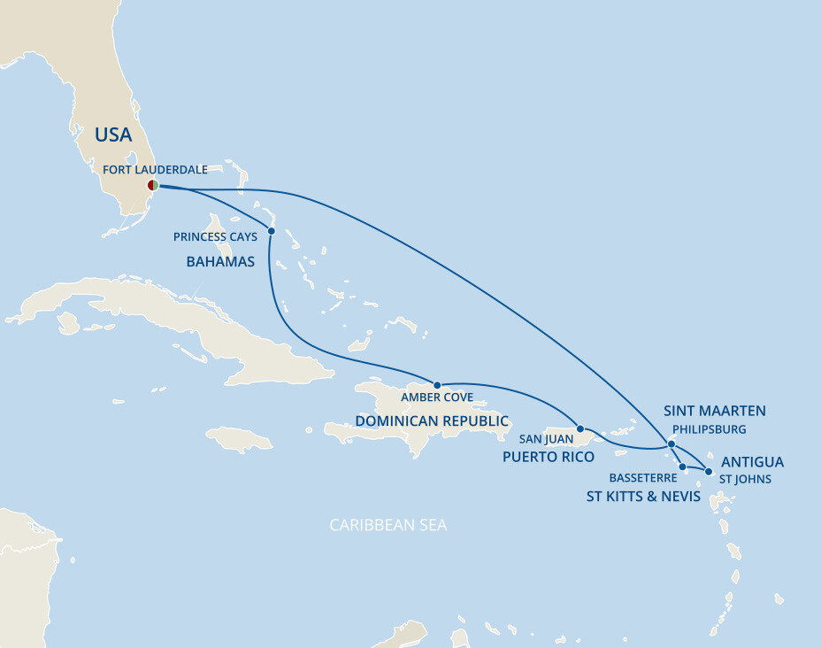 Eastern Caribbean with St. Kitts - Princess (10 Night Roundtrip Cruise ...