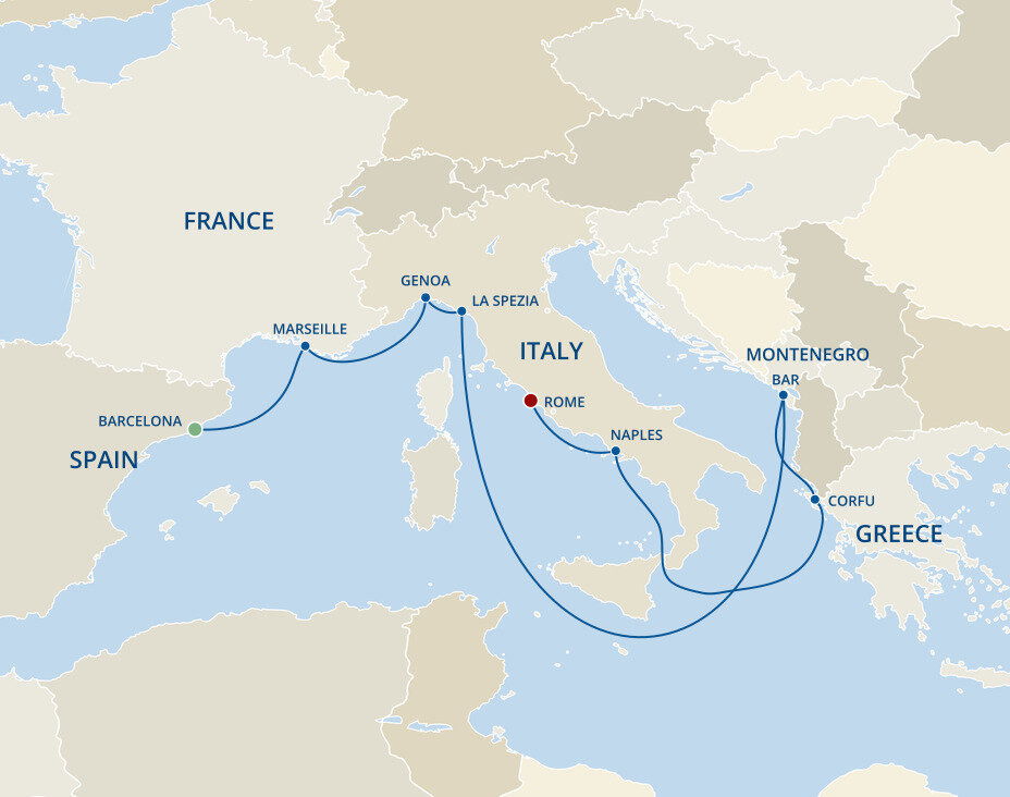 Grand Mediterranean - Princess (10 Night Cruise from Barcelona to Rome)