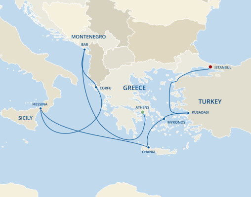 Cruises from Athens to Istanbul - 2025-2027 Seasons