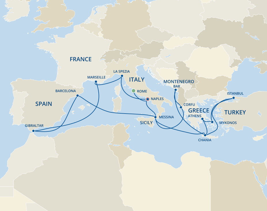 The Best of the Mediterranean - Princess (21 Night Cruise from Rome to ...