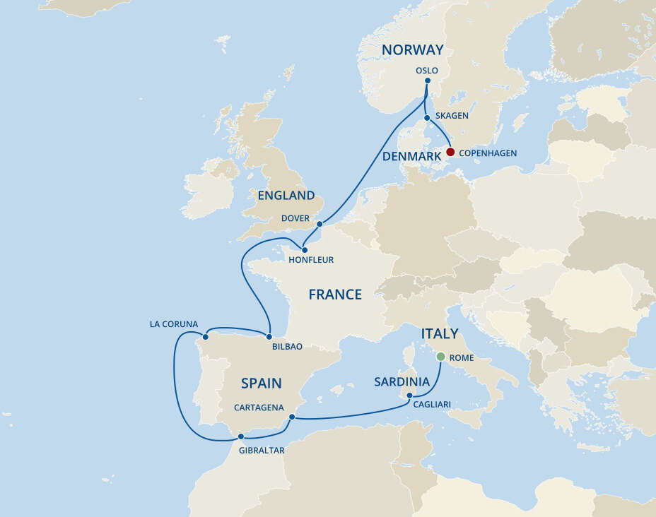 European Explorer - Princess (14 Night Cruise from Rome to Copenhagen)