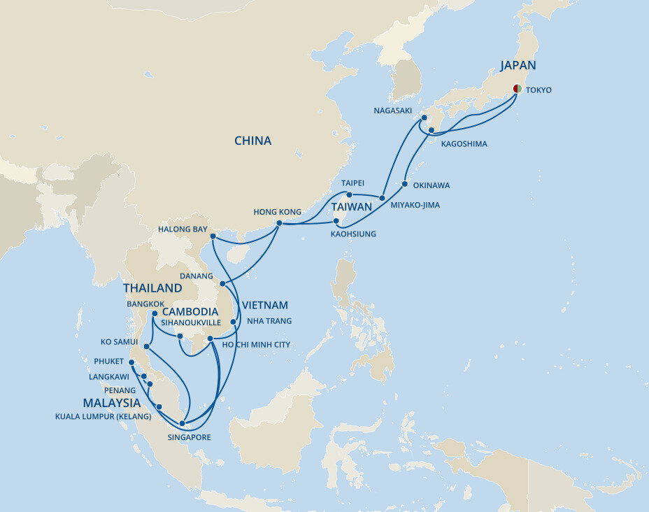 Japan & Southeast Asia Grand Adventure - Princess (42 Night Roundtrip ...