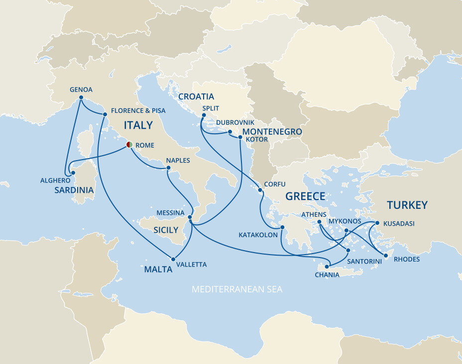 The Best of the Mediterranean - Princess (21 Night Roundtrip cruise ...