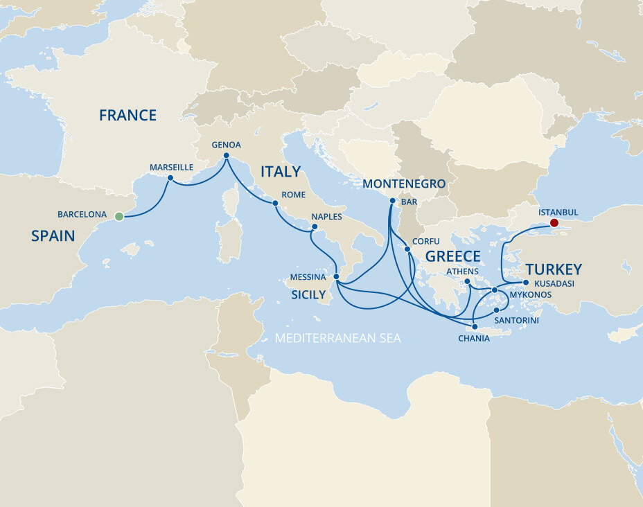 The Best of the Mediterranean - Princess (21 Night Cruise from ...