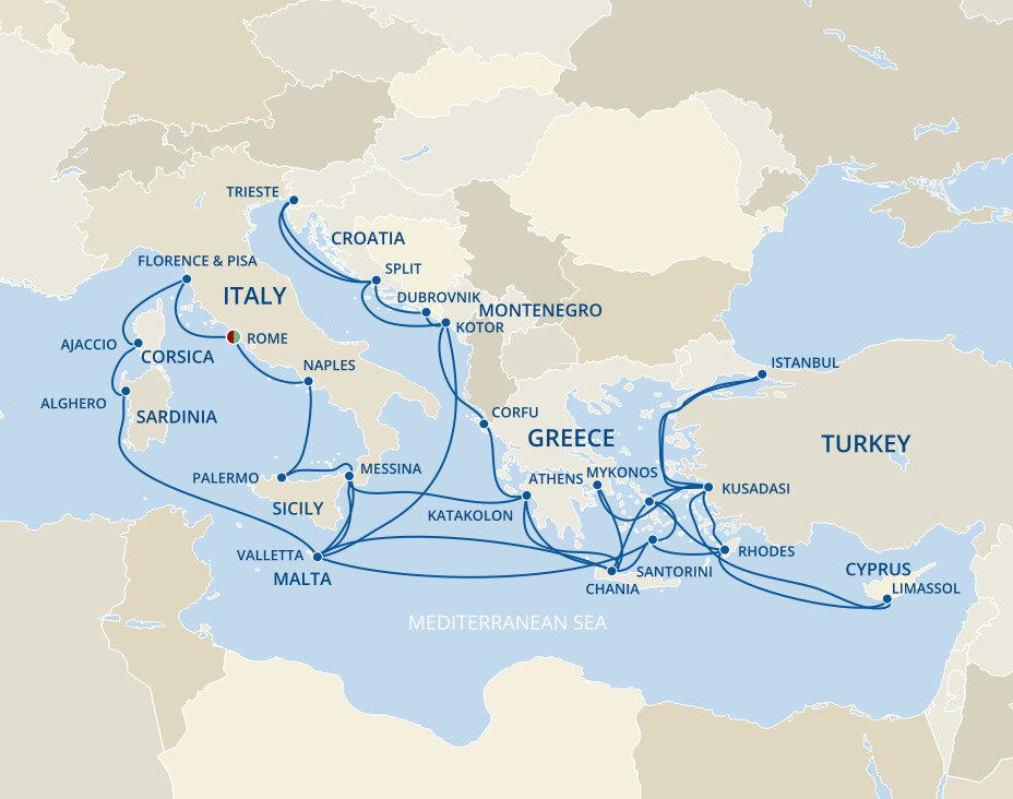 The Best of the Mediterranean - Princess (42 Night Roundtrip Cruise ...