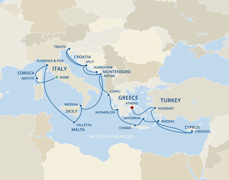 The Best of the Mediterranean - Princess (21 Night Cruise from Rome to ...