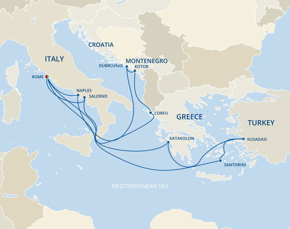 Mediterranean, Aegean & Adriatic - Princess (14 Night Roundtrip cruise ...
