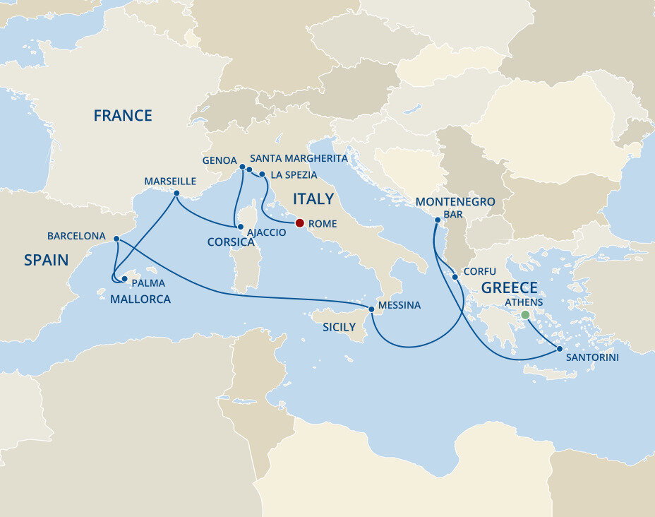 Western Mediterranean with Greece & Italy - Princess (14 Night Cruise ...