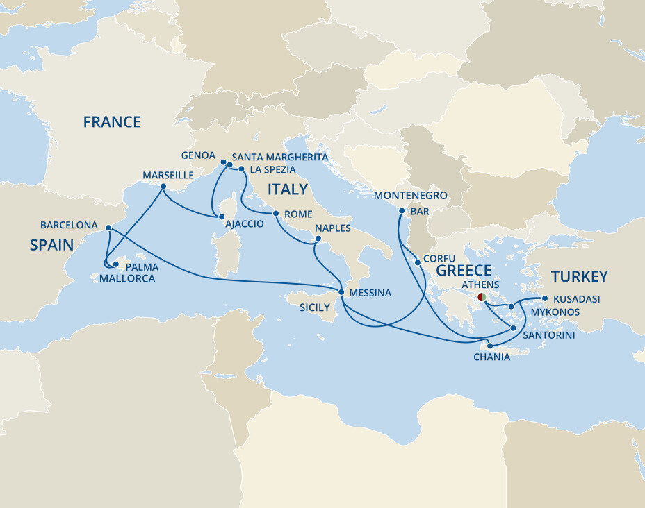 The Best of the Mediterranean - Princess (21 Night Roundtrip cruise ...