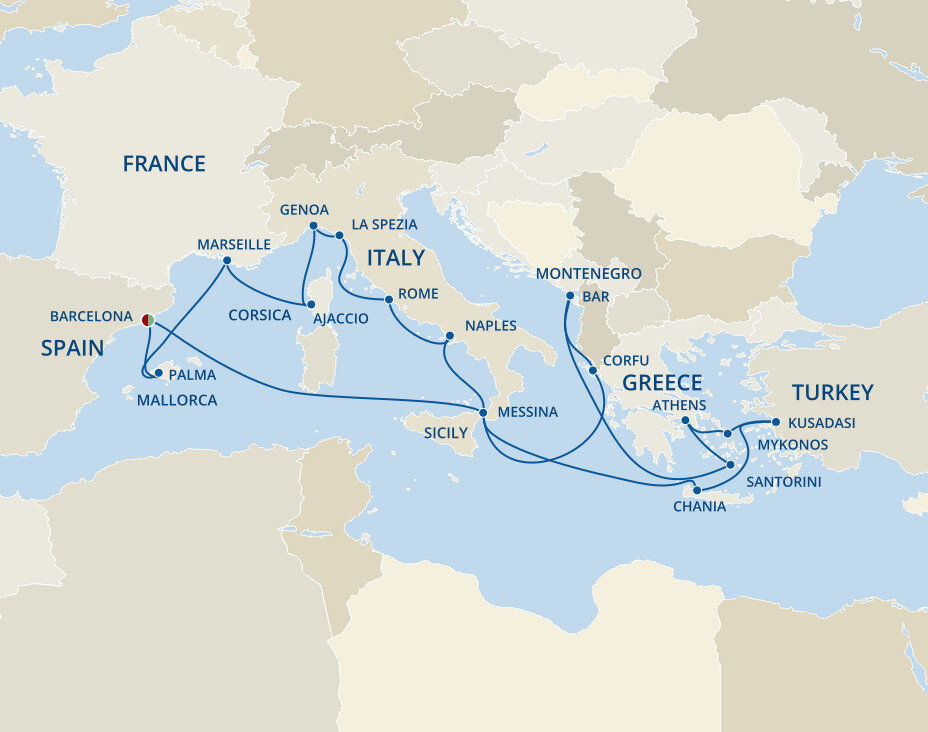 The Best of the Mediterranean - Princess (21 Night Roundtrip cruise ...