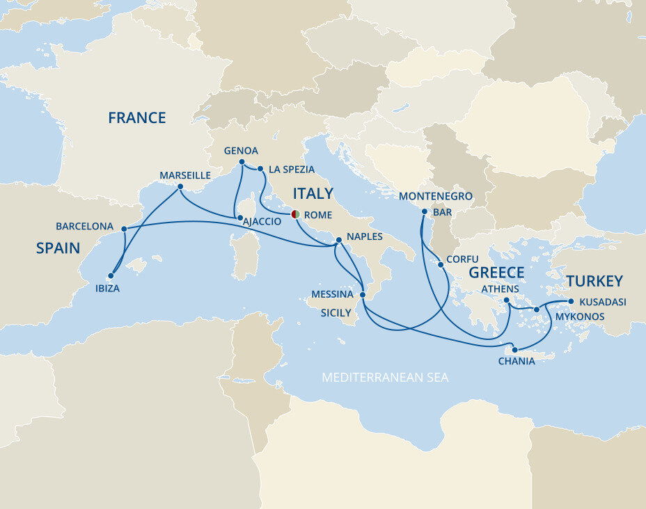 The Best of the Mediterranean - Princess (21 Night Roundtrip cruise ...