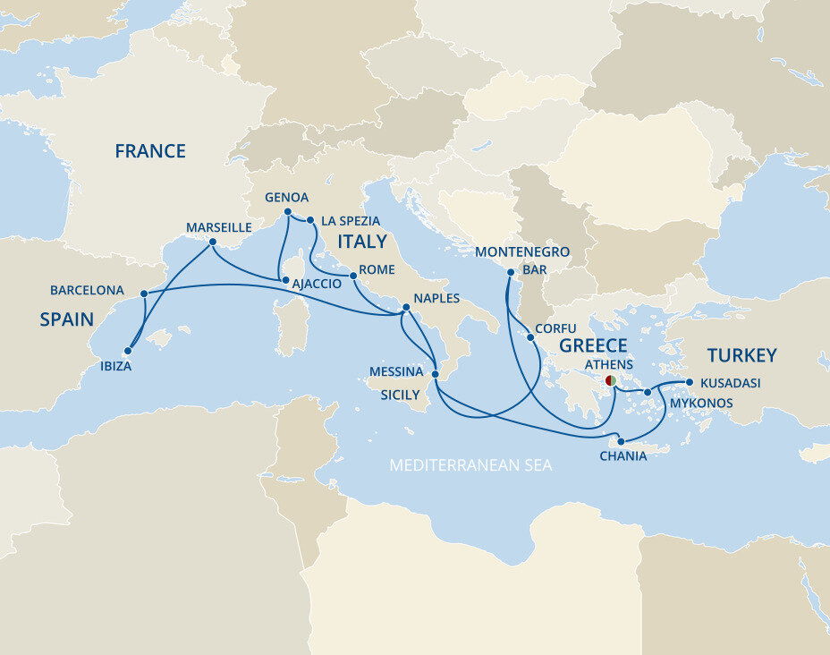 The Best of the Mediterranean - Princess (21 Night Roundtrip cruise ...