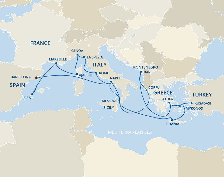 The Best of the Mediterranean - Princess (21 Night Roundtrip cruise ...