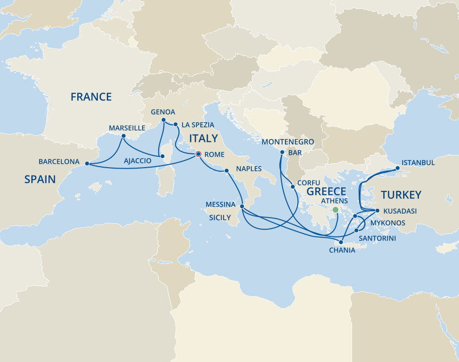The Best of the Mediterranean - Princess (28 Night Cruise from Athens ...